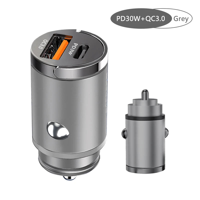 100W Mini Car Charger Lighter Fast Charging for iPhone QC3.0 Mini PD U ...